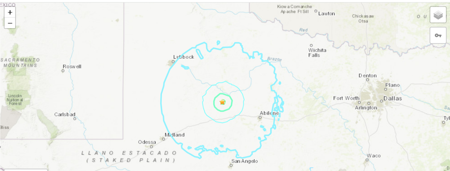 Servicio Geológico de EE. UU. registró un sismo en Texas